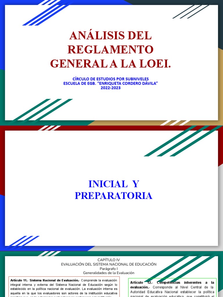 Análisis Del Reglamento General A La Loei. | Descargar gratis PDF | Evaluación | Plan de estudios