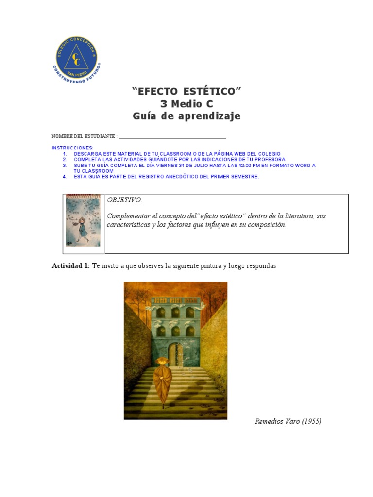 Lengua y Literatura 3°c M San Martin 23 07 20 | PDF | Estética | Autor