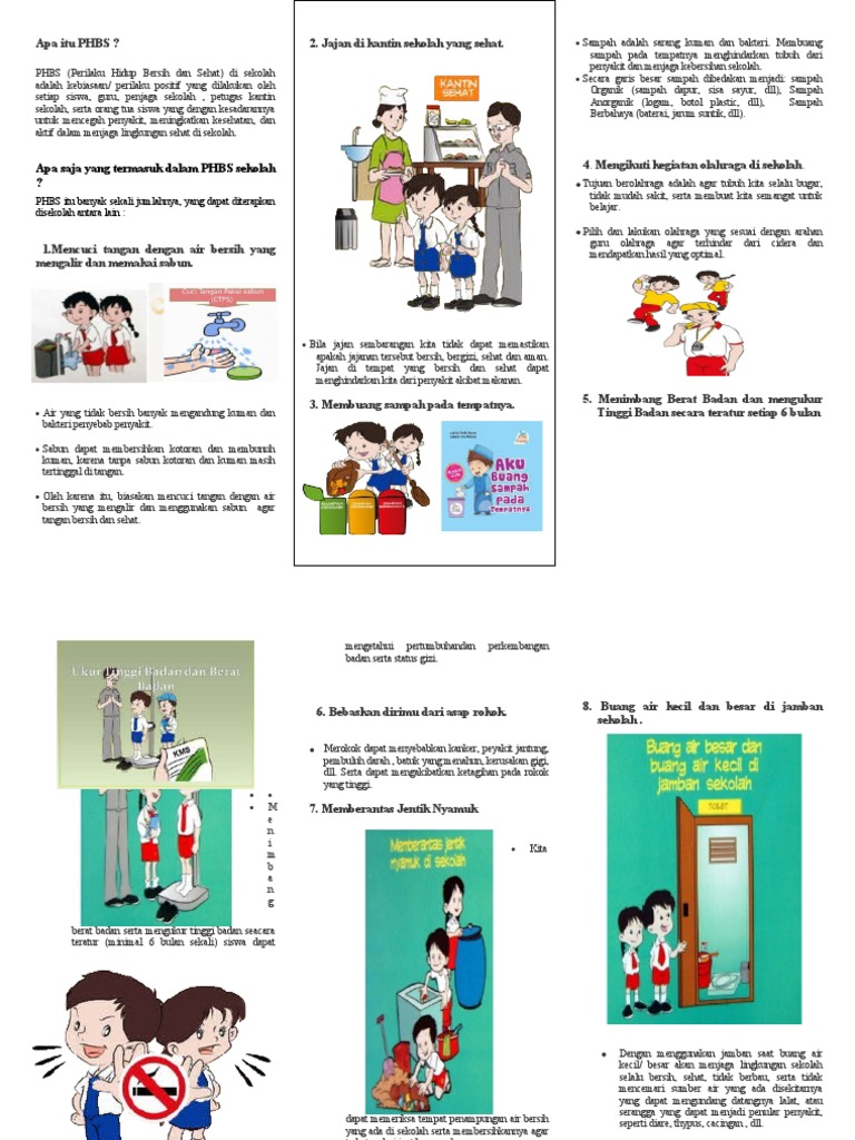 Leaflet PHBS Di Sekolah | PDF