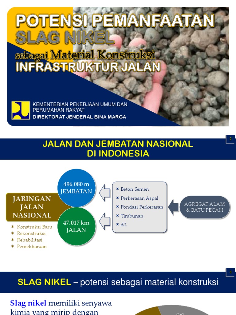 Paparan Slag Nikel SBG Material Konstruksi Jalan - PUPR | PDF