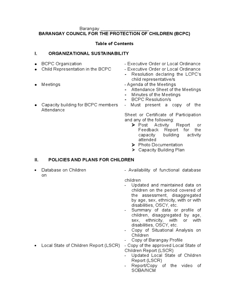 BCPC Table of Contents | Download Free PDF | Budget