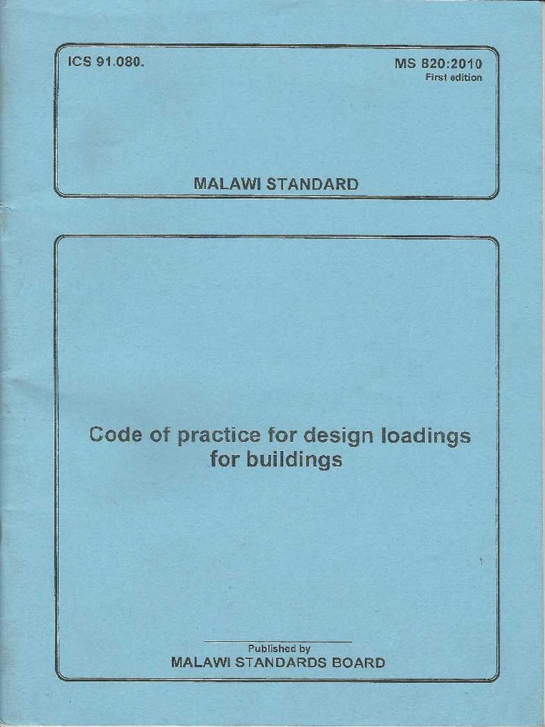 Code of Practice For Design Loads For Buildings - Malawian Standards | PDF