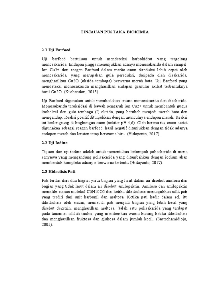 TIPUS DAN DAPUS BIOKIMIA Uji Karbohidrat | PDF