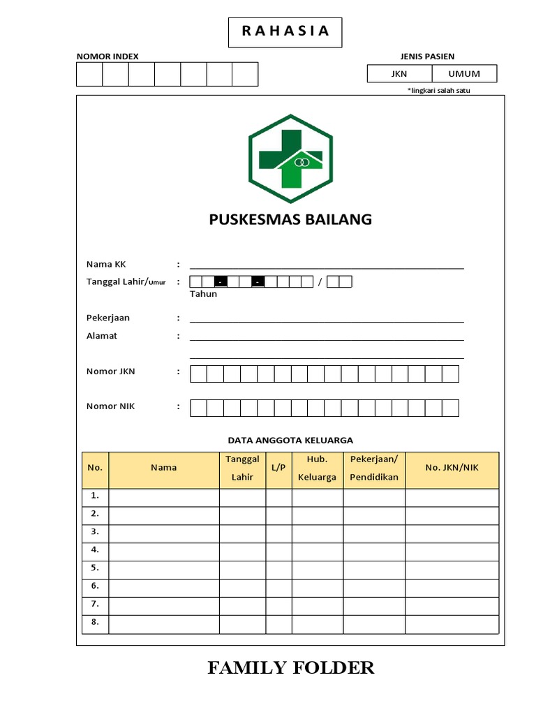 Format Status Puskesmas Bailang 1 | PDF
