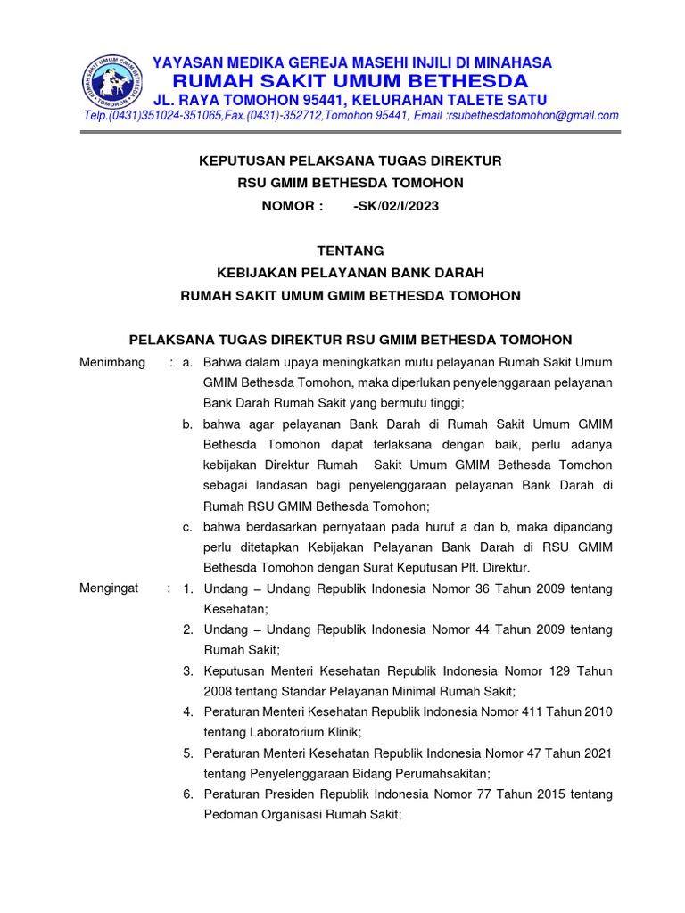 PP. 3.9 (A) REGULASI PENYELENGGARAAN PELAYAN DARAH DAN BUKTI IMPLEMENTASI. | PDF