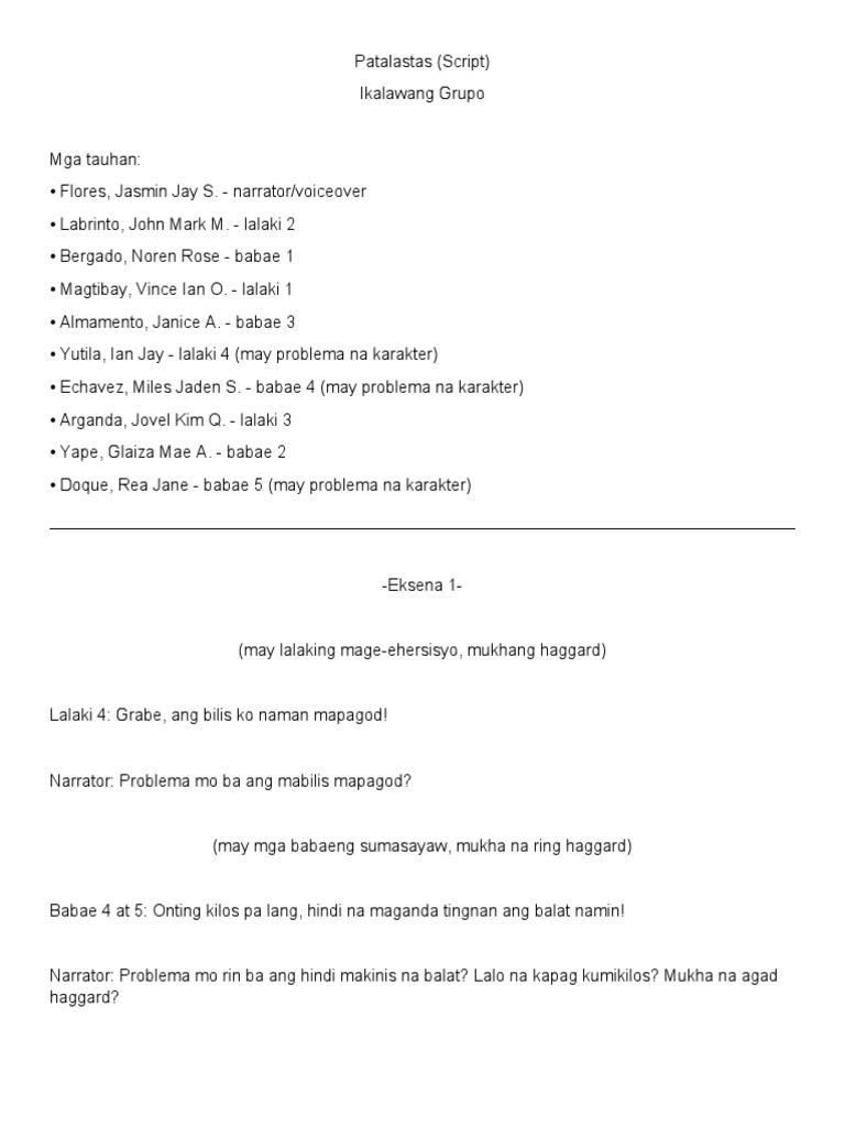 Patalastas Script | PDF