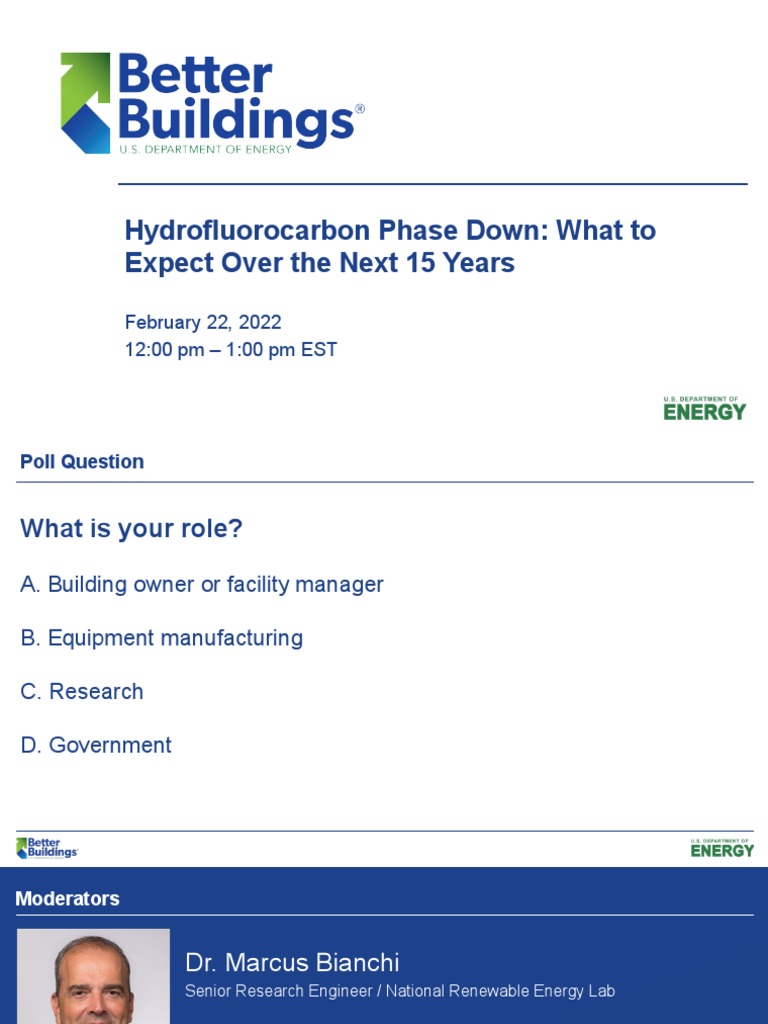 HFC Phasedown Webinar Presentation - 508c | PDF | Electromechanical ...