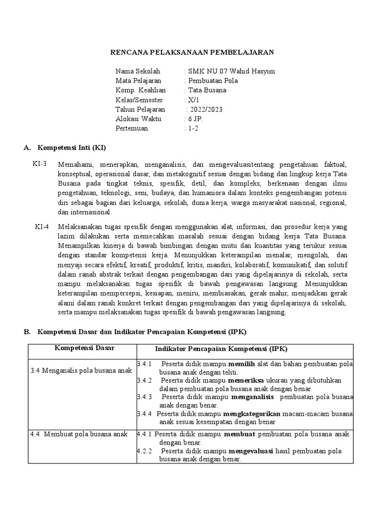 RPP Rencana Aksi 2 | PDF