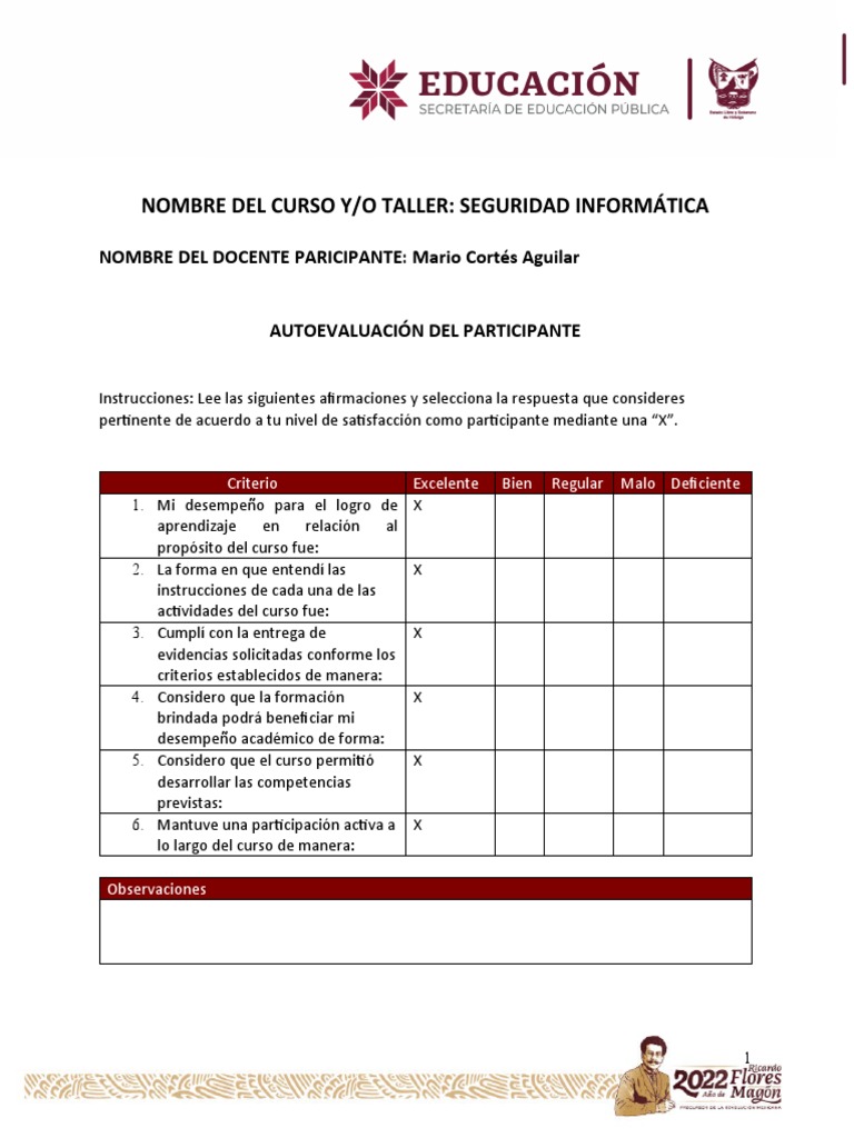 Formatos para Evaluar Curso | Descargar gratis PDF | Evaluación | Aprendizaje