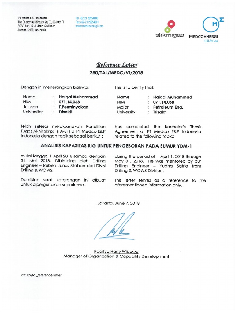 Reference Letter TA - Haiqal | PDF