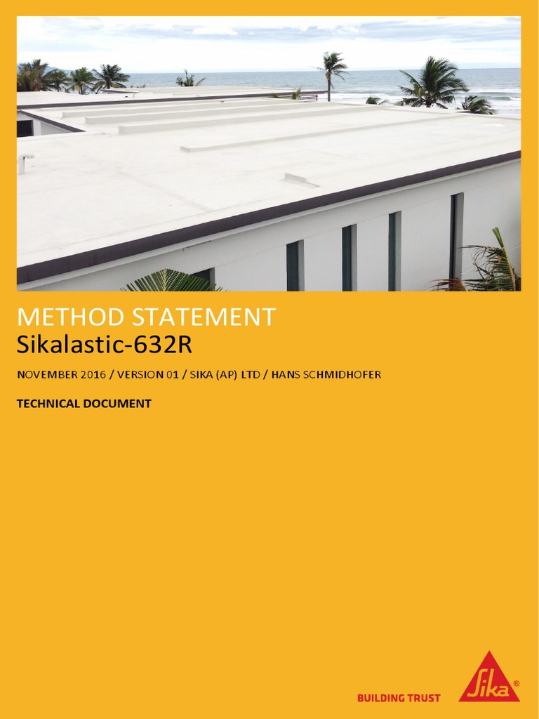 Method Statement: Sikalastic-632R | PDF | Asphalt | Concrete