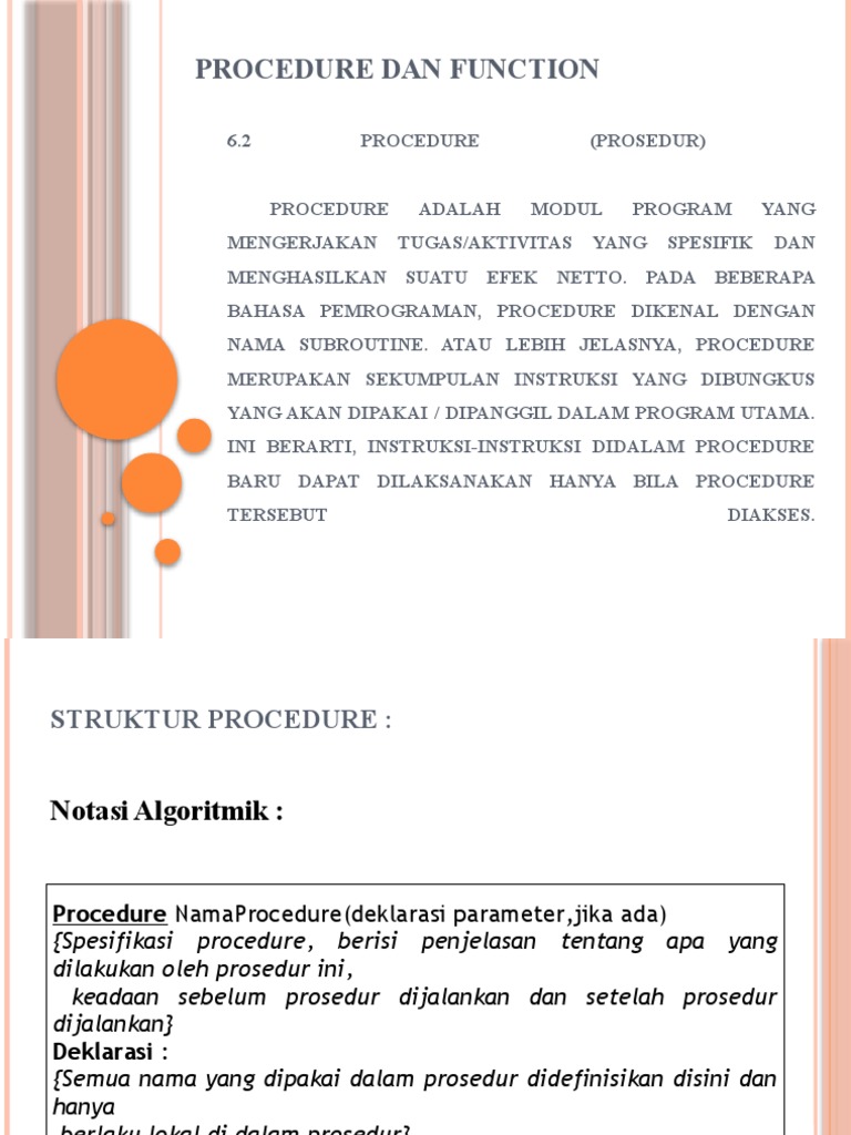 Procedure Dan Function | PDF
