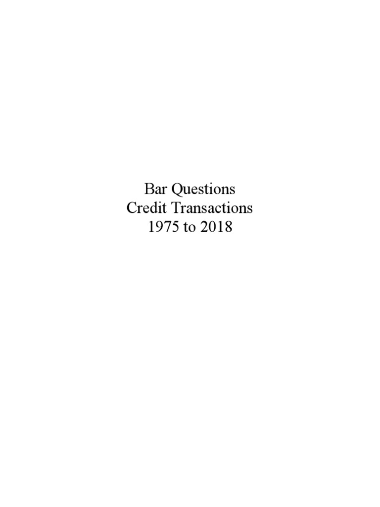 An Analysis of Bar Exam Questions on Credit Transactions from 1975 to ...