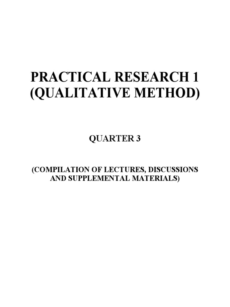 Research Methods and Classifications | PDF | Qualitative Research ...
