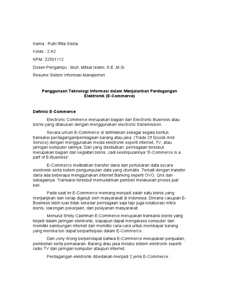 Panduan Dasar E-Commerce | PDF