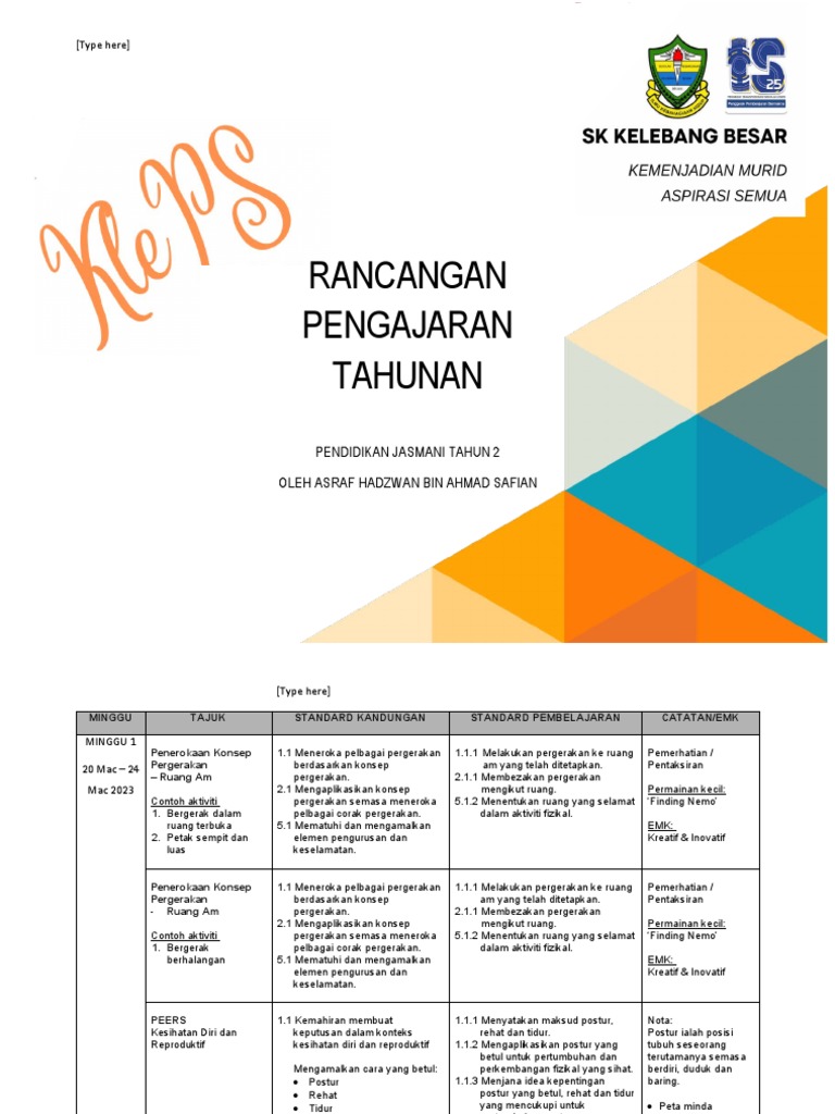 Pendidikan Jasmani dan Kesihatan Tahun 2 | PDF