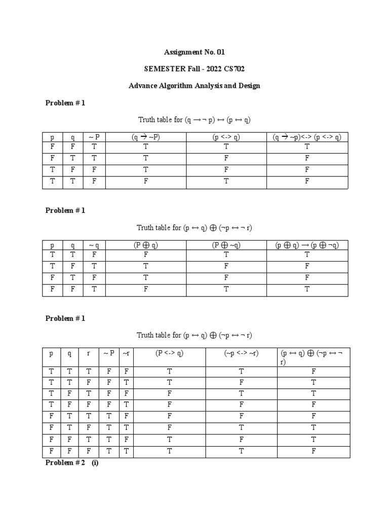 Fall 2022 - CS702 - 1 Sol | PDF | Computer Science | Mathematical Logic