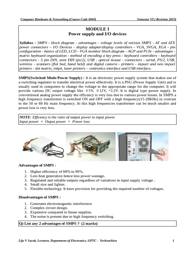 CHN Mod 1 | PDF | Printer (Computing) | Usb
