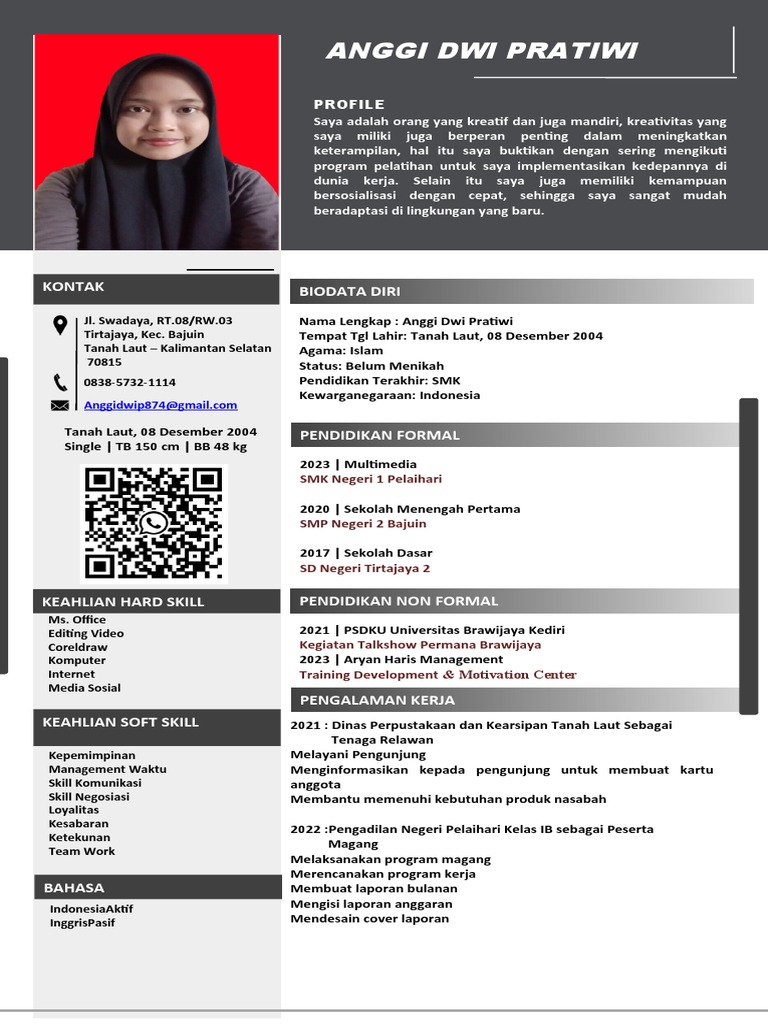 CV Anggi Dwi Pratiwi | PDF