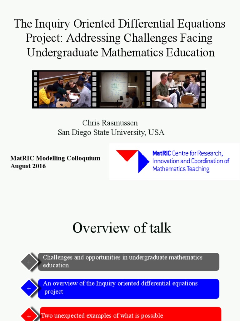 Rasmussen - Inquiry Oriented Differential Equations Project | PDF ...