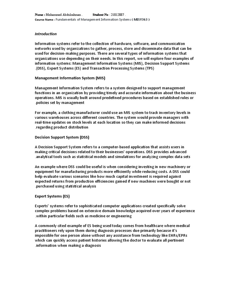 Case Study 5 | PDF | Information System | Management Information System