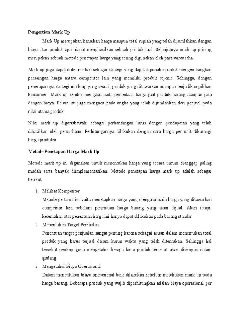 Pengertian Mark Up | PDF