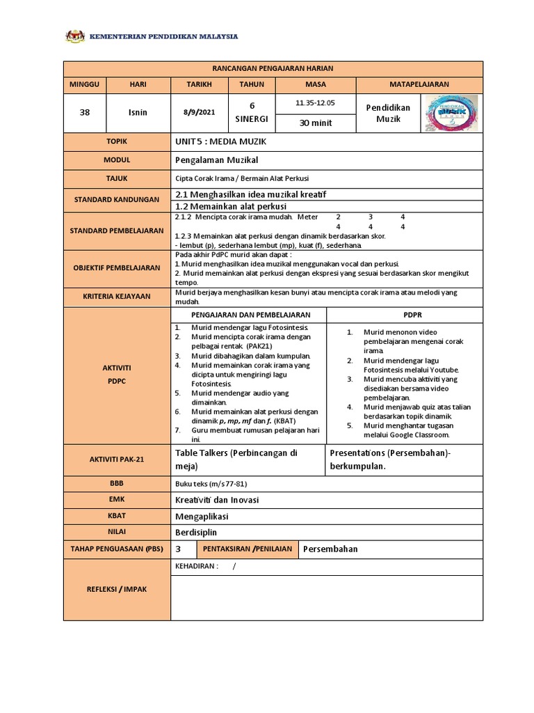 Contoh RPH Terbaru | PDF