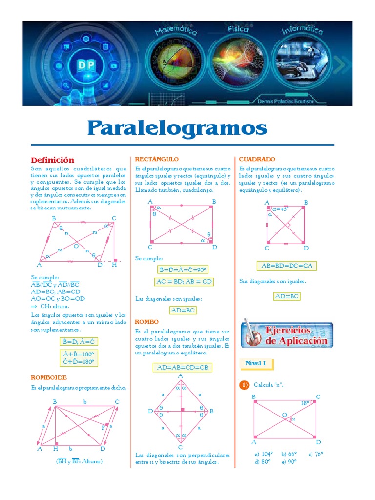 GEOMETRIA- PARALELOGRAMOS | PDF | Geometría | Matemática Elemental