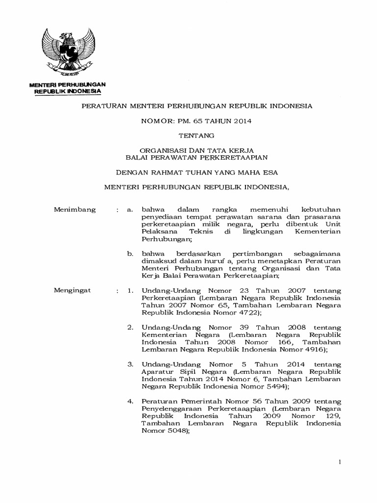 PM 65 Tahun 2014 | PDF