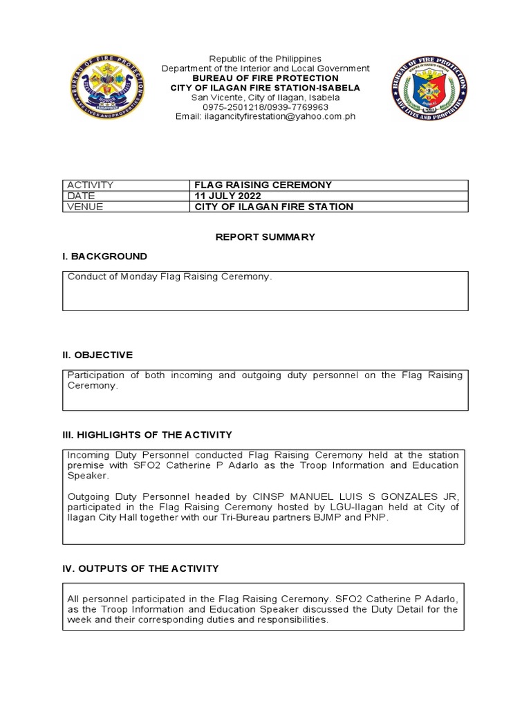 AAR Flag Raising | PDF