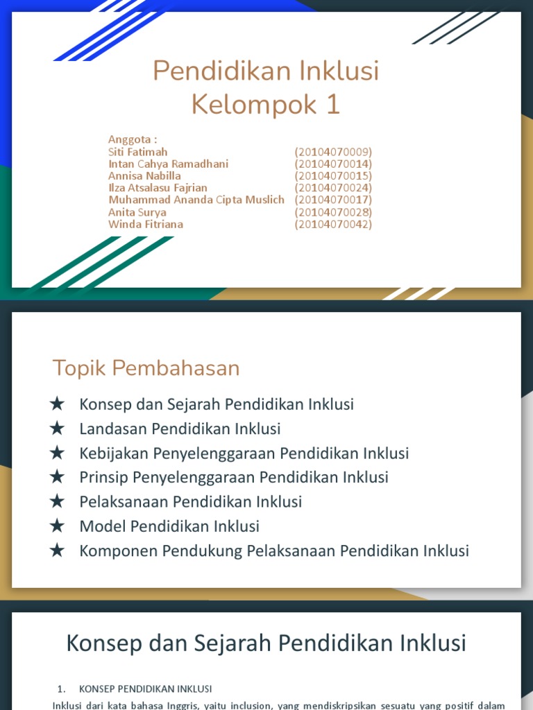 PPT Kelompok 1 Pendidikan Inklusi | PDF