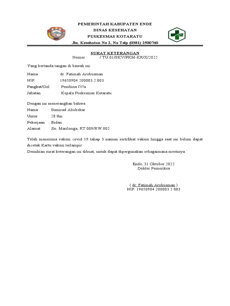 SURAT KETERANGAN BL Ada Sertifikat | PDF