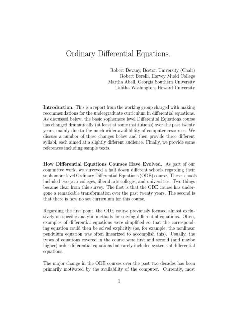 Ord Diffeq | PDF | Ordinary Differential Equation | Eigenvalues And Eigenvectors