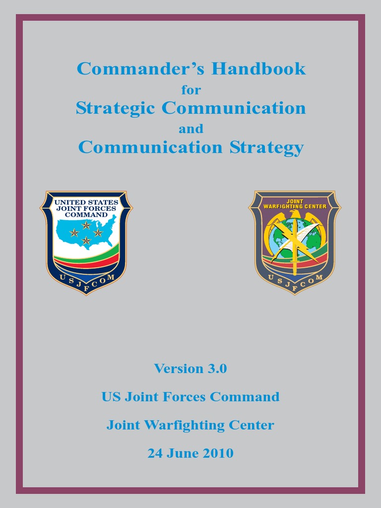 Commander's Handbook Strategic Communication Communication Strategy ...