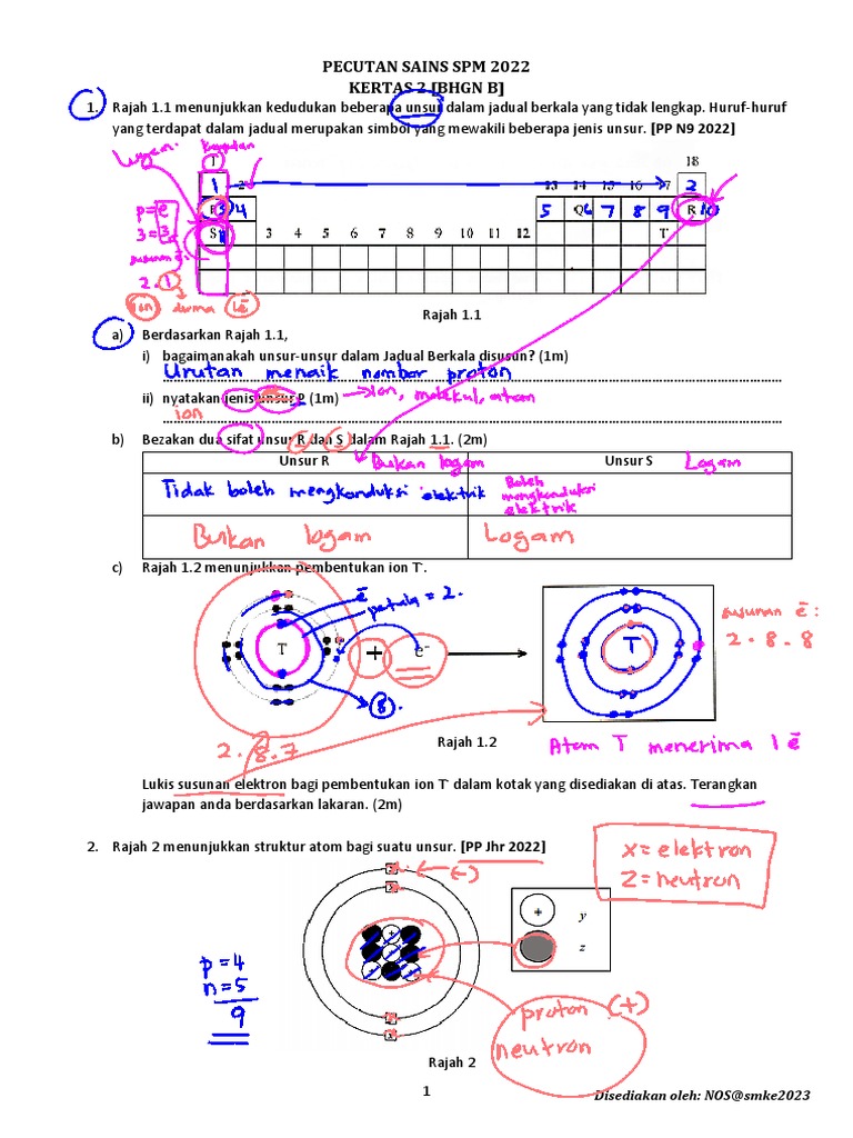 Pecutan Sains SPM 2022 Kertas 2 (BHGN B) : Disediakan Oleh: NOS@smke2023 | PDF