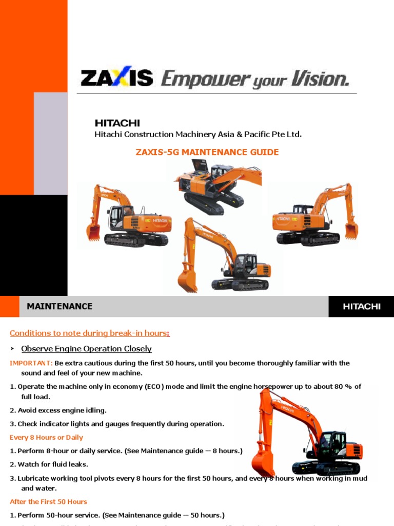Zaxis-5G Maintenance Guide: Hitachi Construction Machinery Asia ...