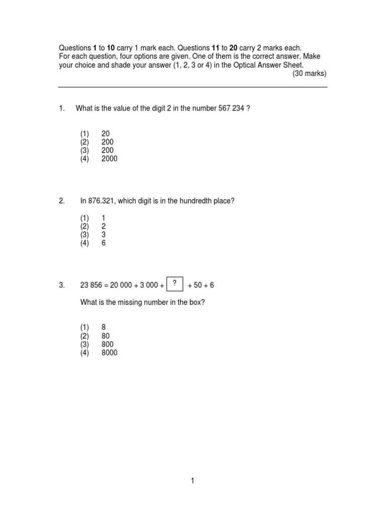PSLE Foundation Mathematics 2022 Paper 1 | PDF | Litre