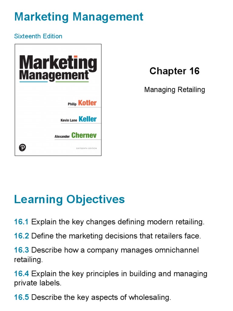 Marketing Management: Sixteenth Edition | PDF | Retail | Brick And Mortar