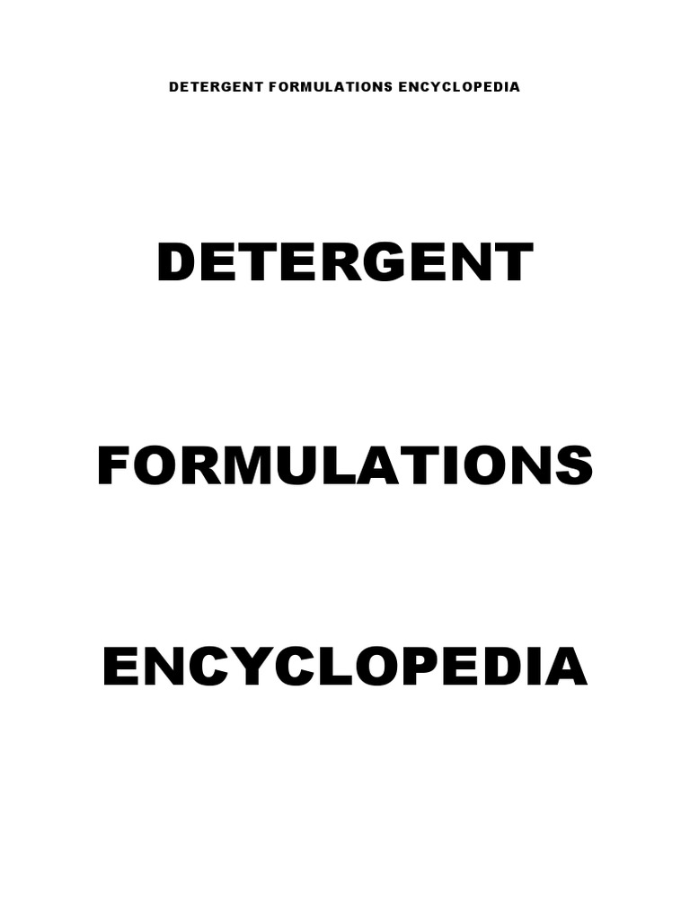 Detergent Formulations Encyclopedia | PDF | Soap | Detergent