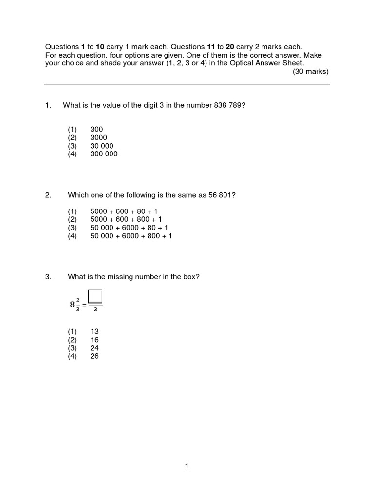 PSLE 2020 Math Paper 2 Questions | PDF | Area