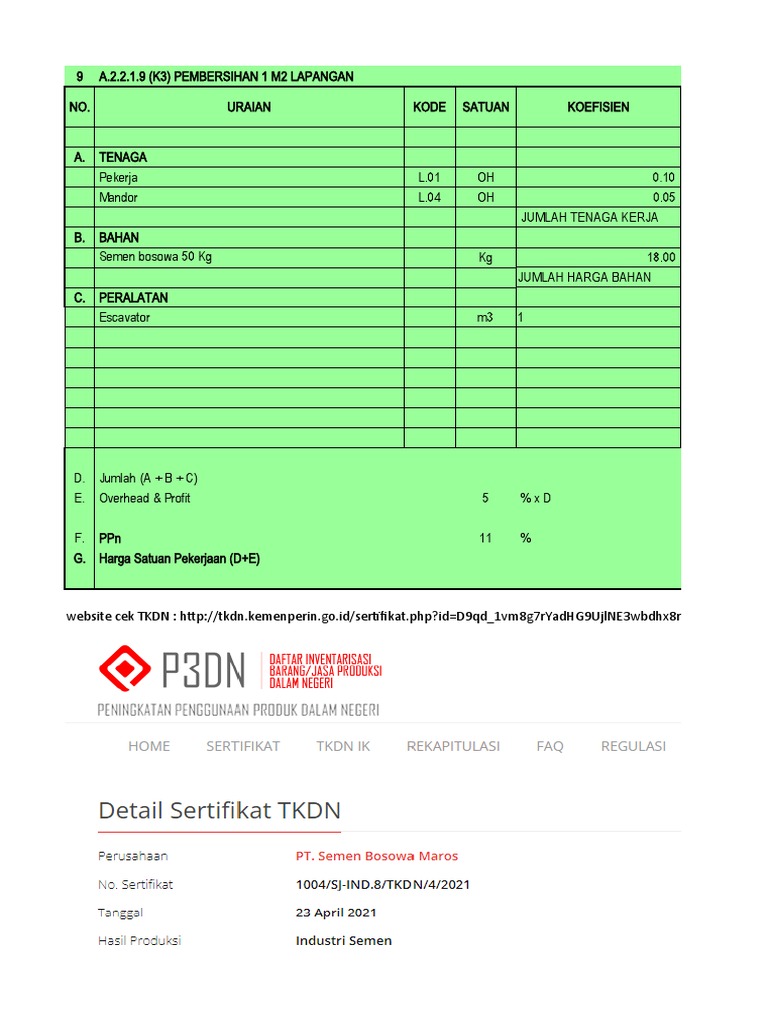 Cara Menghitung TKDN Gabungan Barang Jasa | PDF