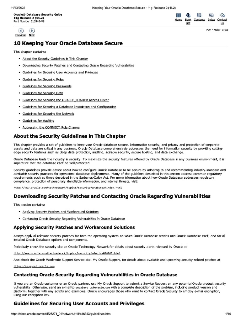 Keeping Your Oracle Database Secure 11g Release Pdf
