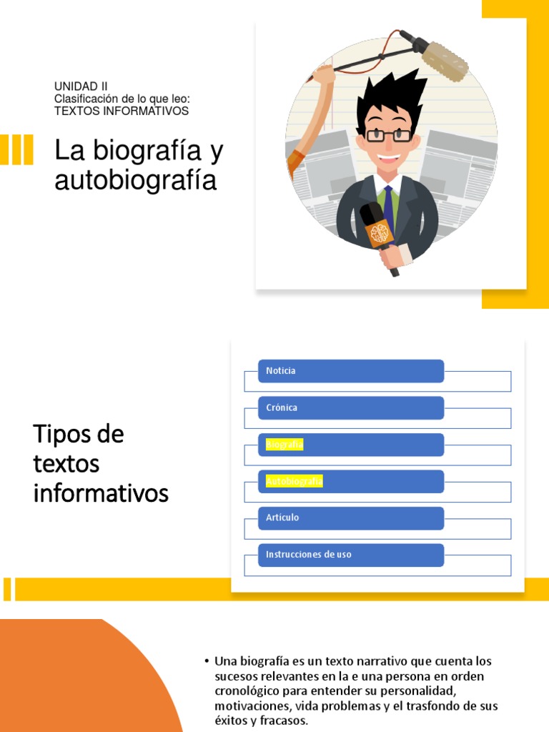 CLASE 7. Textos Informativos. Biografìa y Autobiografìa (SEMANA 8 ...