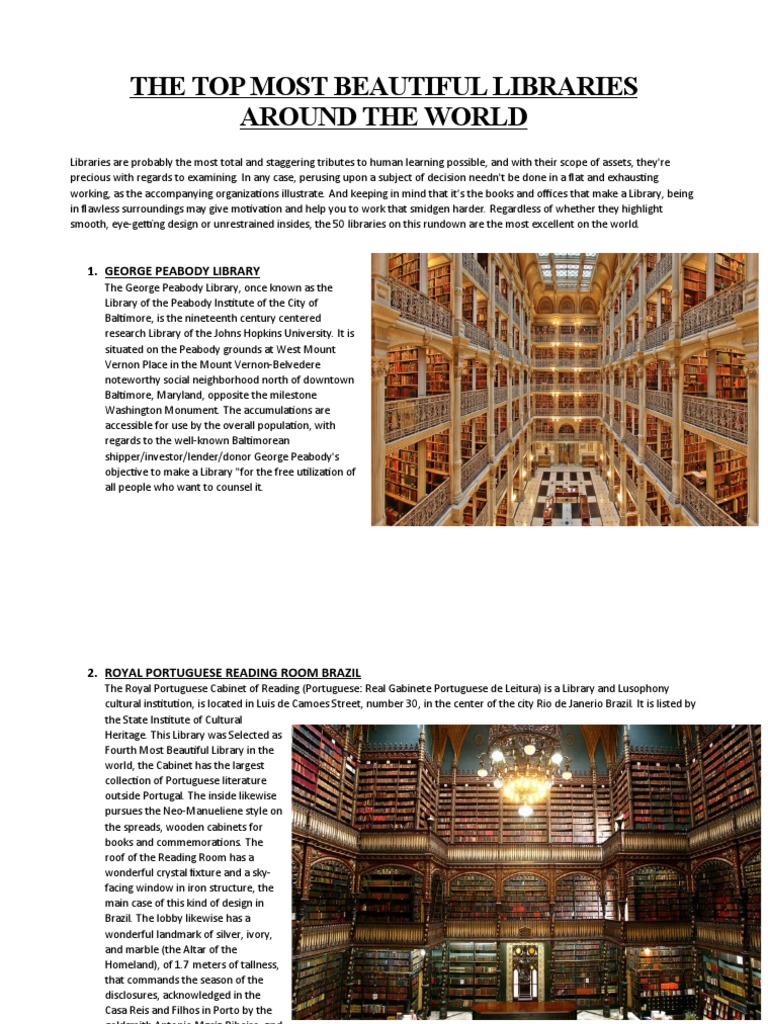 The Most Beautiful Libraries Around The World - Edited | PDF