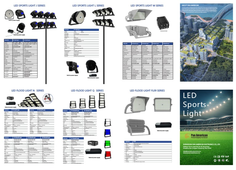 Brochure For LED Sport Lights | PDF | Power Supply | Lighting