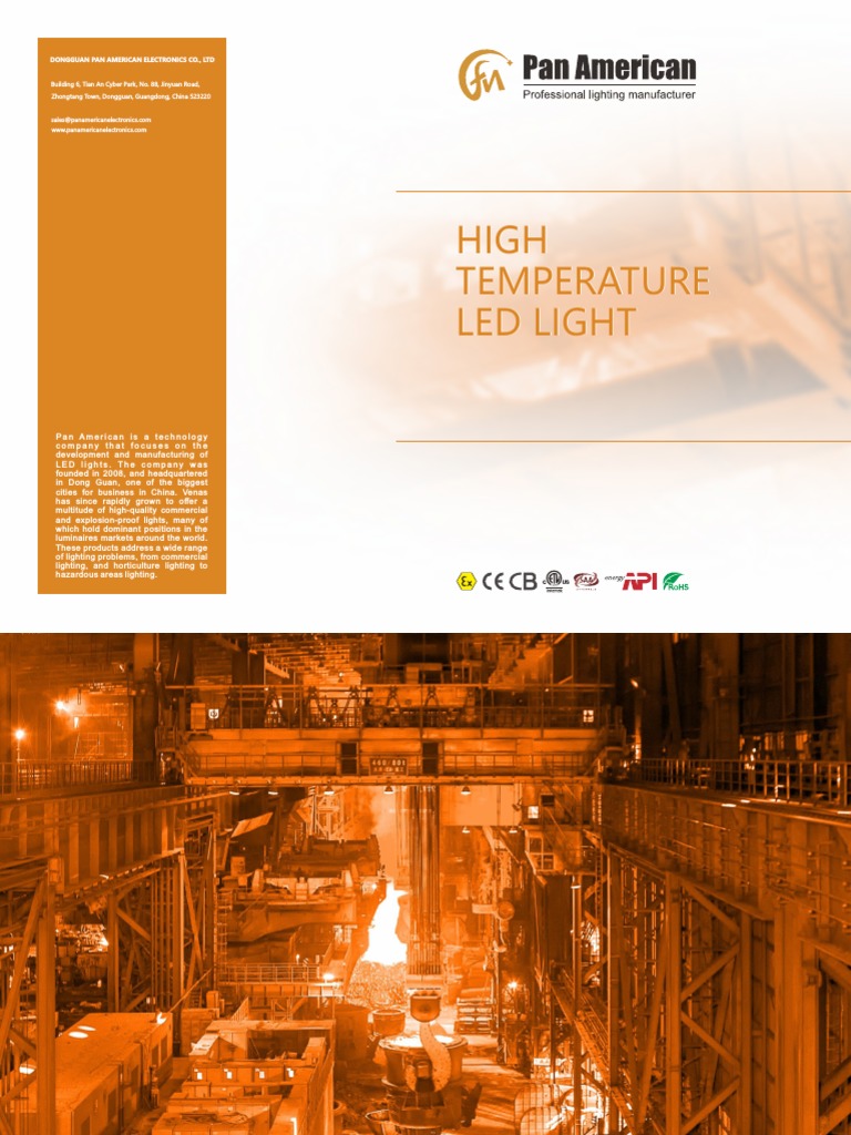 Brochure For High Temp LED Lights | PDF | Metrology | Electricity