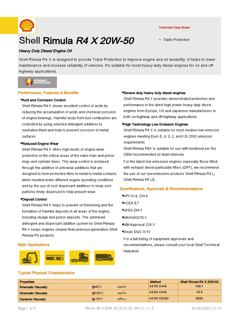 Shell Rimula R4 X 20W-50: Performance, Features & Benefits | Download ...