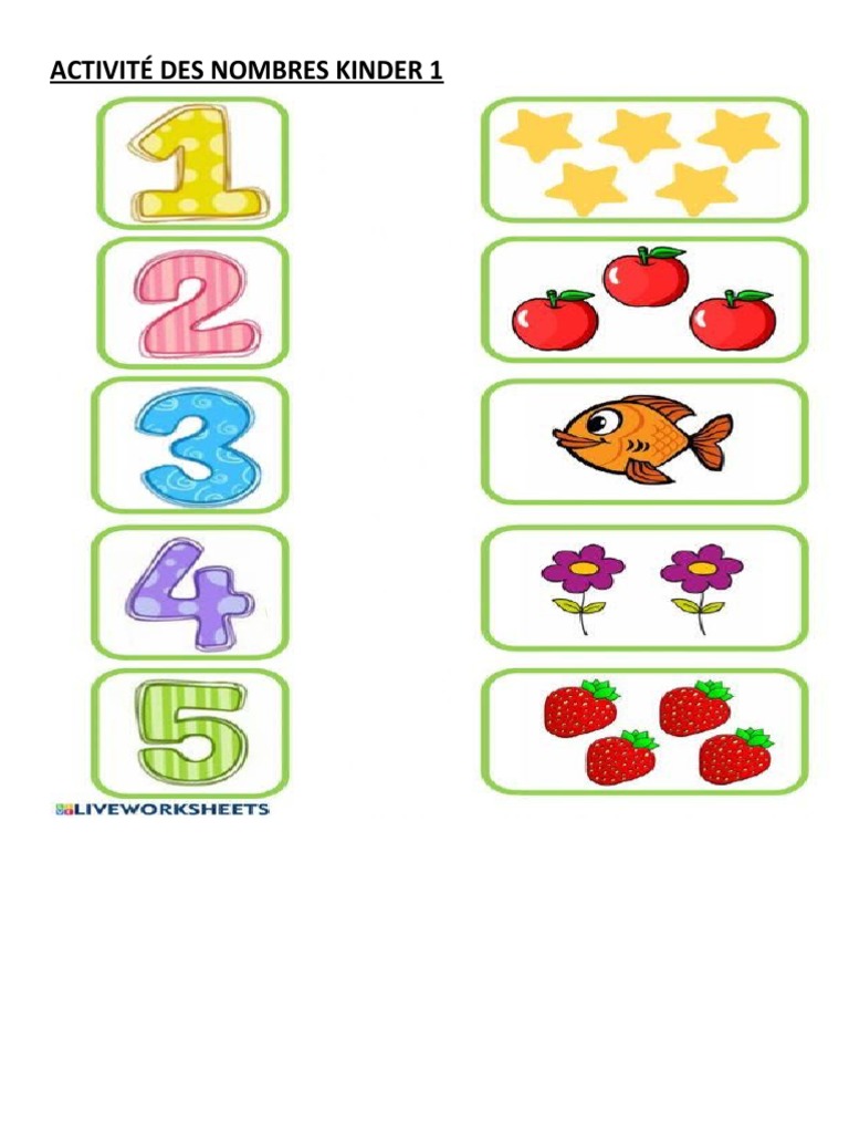 Activité Des Nombres Kinder 1 | PDF