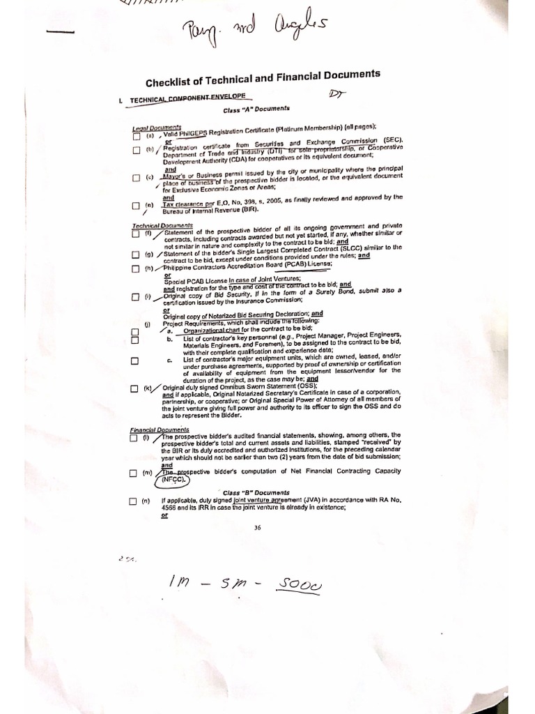 Checklist Bid Docs | PDF