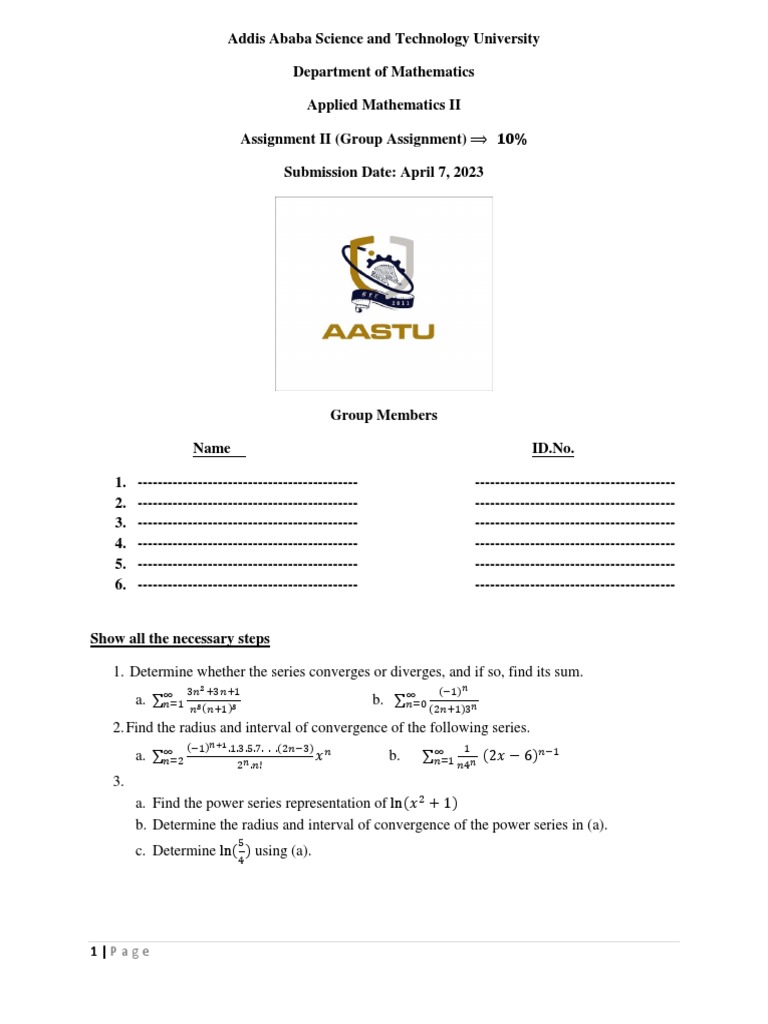 Assignment II (Applied Mathematics II) | PDF